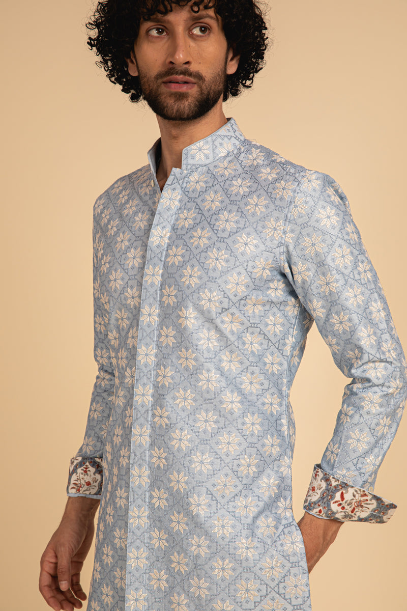 Kairos Front Open Kurta Set – Arjan Dugal